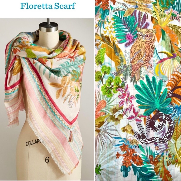 Sundance | Accessories | Sundance Silk Cotton Animals Plants Wrap ...